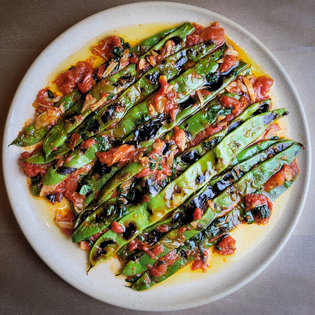 Grilled and Stewed Romano Beans with Garlic, Tomato, and Basil - Ian ...